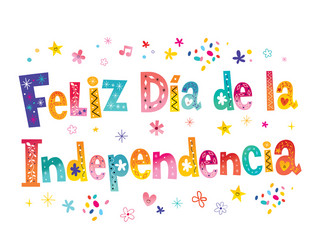 Happy independence day in spanish Royalty Free Vector Image
