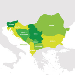 Southeast europe region colorful map of countries Vector Image
