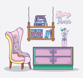 Study room cartoon Royalty Free Vector Image - VectorStock