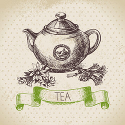 Tea vintage background Royalty Free Vector Image