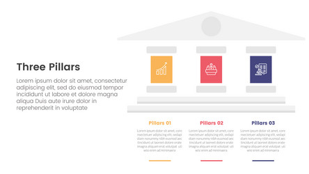 Three pillars framework with ancient classic Vector Image