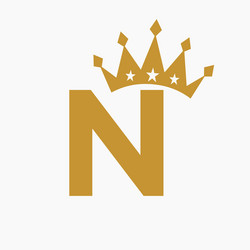 Letter n crown logo crown logo on n Royalty Free Vector