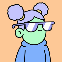 Hippie girl with pink hair and daisies nft concept