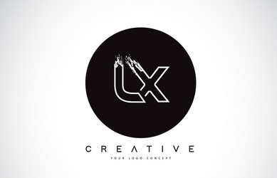 Lx letter design with brush stroke and modern 3d Vector Image