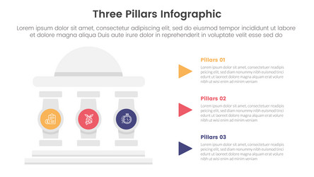 Three pillars framework with ancient classic Vector Image