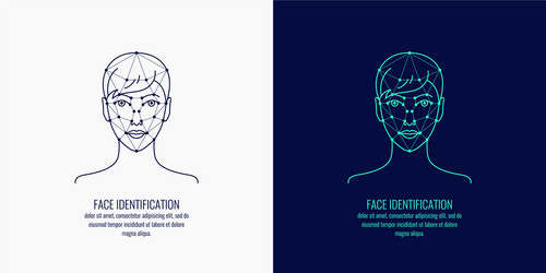 3d face recognition icon Royalty Free Vector Image
