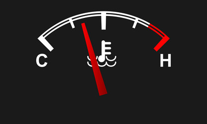 Car engine temperature gauge hot and cold symbols Vector Image