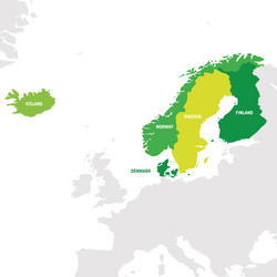 North europe region colorful map of countries Vector Image