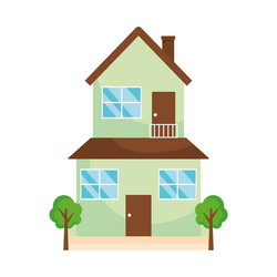 Modern two floor house Royalty Free Vector Image