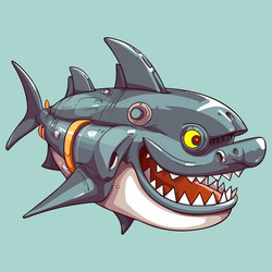 A robotic shark Royalty Free Vector Image - VectorStock