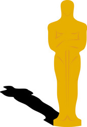 Academy award icon in flat style isolated on white