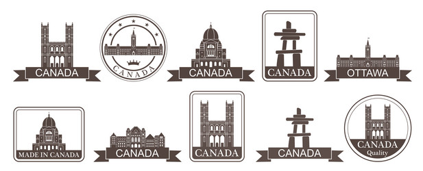 Canada line city Royalty Free Vector Image - VectorStock