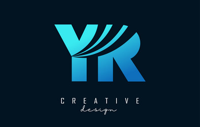 Creative golden letters yr y r logo with leading Vector Image