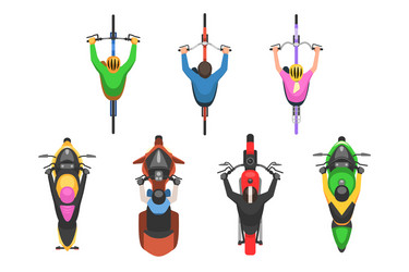 Motorbike side and top view motorcycle motocross Vector Image
