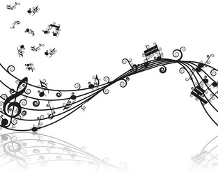 Sound wave sheet music notes Royalty Free Vector Image