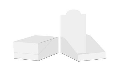 Square display box mockup opened and closed Vector Image