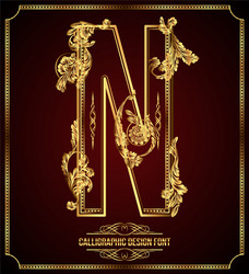 Calligraphic Font Letter N Vector Images (over 730)