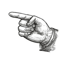 Pointing hand symbol forefinger index finger Vector Image