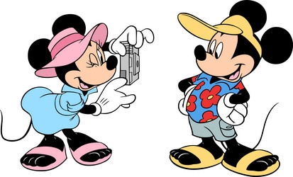 Mickey mouse cartoon mickey and minnie mouse Vector Image