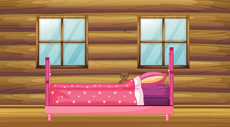 Pink bed Royalty Free Vector Image - VectorStock