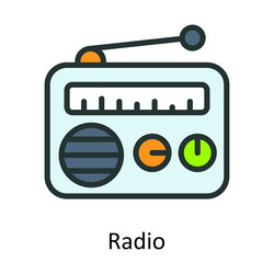 Radio fill outline icon design Royalty Free Vector Image