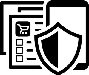 Safety shopping app icon flat design Royalty Free Vector