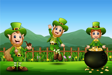 Saint patricks day leprechaun celebrate on the bea