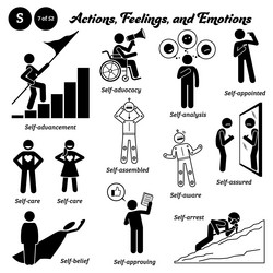 Stick figure human people man action feelings Vector Image