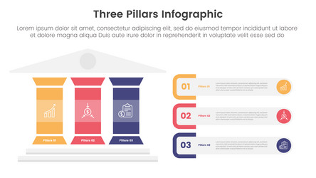 Three pillars framework with ancient classic Vector Image