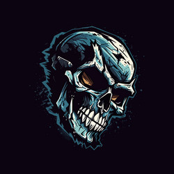 Logo of an angry skull designed in esports style Vector Image