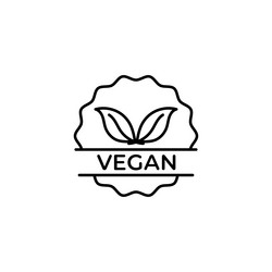 Vegan line art icon set design template Royalty Free Vector