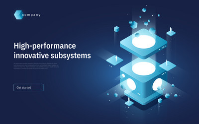 Data center concept 3d isometric landing page Vector Image