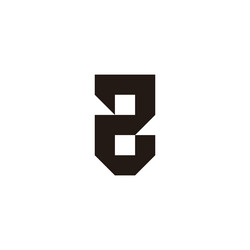 Number 2 square rounded geometric symbol simple Vector Image