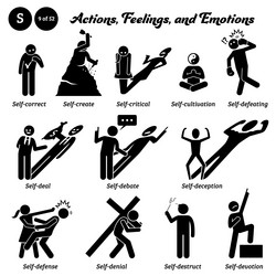 Stick figure human people man action feelings Vector Image