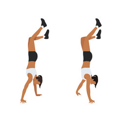 Woman doing handstand with splits variation Vector Image