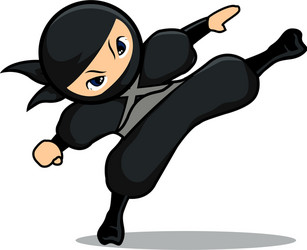 Cartoon Ninja Kick Vector Images (over 270)