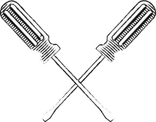 Crossed screwdrivers tools repair maintenance Vector Image