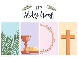 Holy week banner with palm branches the washing Vector Image