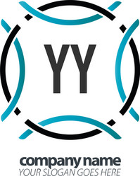 Initial letter yy circle simple creative logo Vector Image