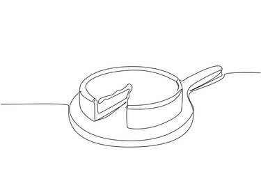 One single line drawing fresh sliced round Vector Image