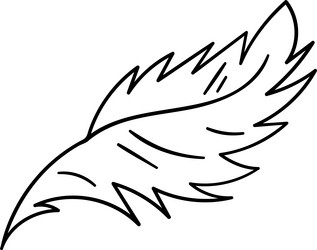 Feather bird outline Royalty Free Vector Image