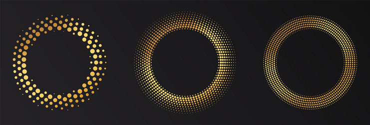 Gold halftone round frame golden luxury halftone Vector Image