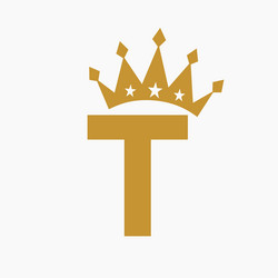 Letter t crown logo Royalty Free Vector Image - VectorStock