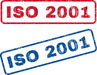 Iso 2001 certified textile stamps Royalty Free Vector Image