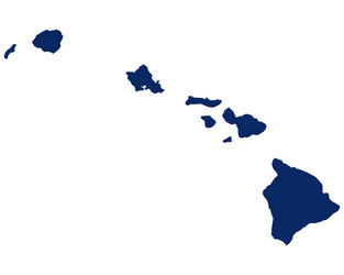 Map oahu in blue colour Royalty Free Vector Image