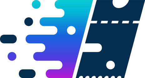 Digital ticket logo designs concept pixel Vector Image