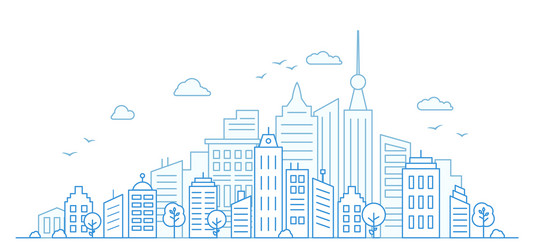 Single continuous line drawing of salatiga city Vector Image