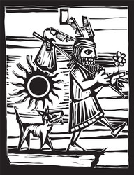 Tarot card the fool filled stroke high quality Vector Image