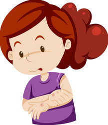 Cartoon character with skin rashes symptoms Vector Image