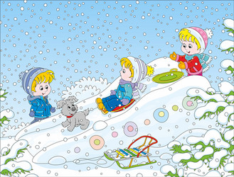 Child on a slide Royalty Free Vector Image - VectorStock